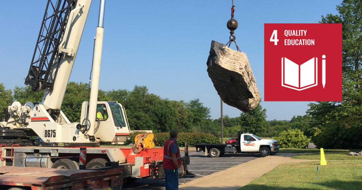 Carmeuse Winchester donates 7-ton boulder to local elementary school ...